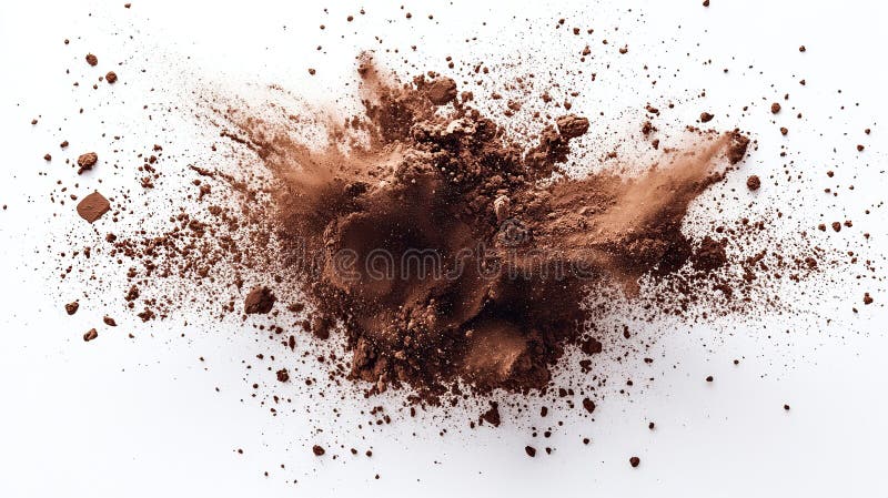 Cocoa Powder Explosion on White Background Stock Illustration ...