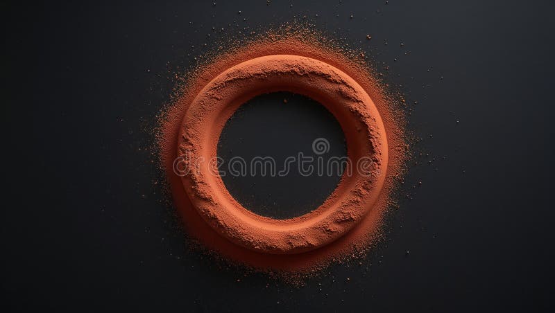 Cocoa Powder Forming a Circle on Dark Background Stock Illustration ...