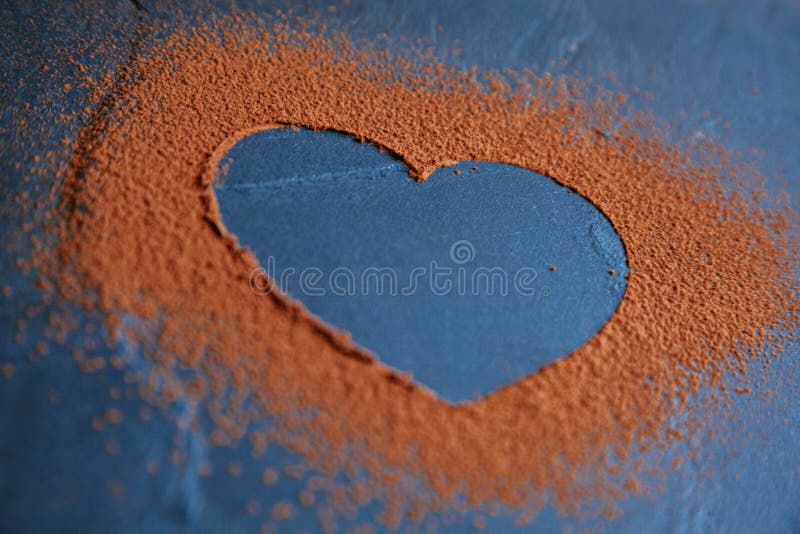 Cocoa Powder Heart stock photo. Image of natural, aroma - 71982214