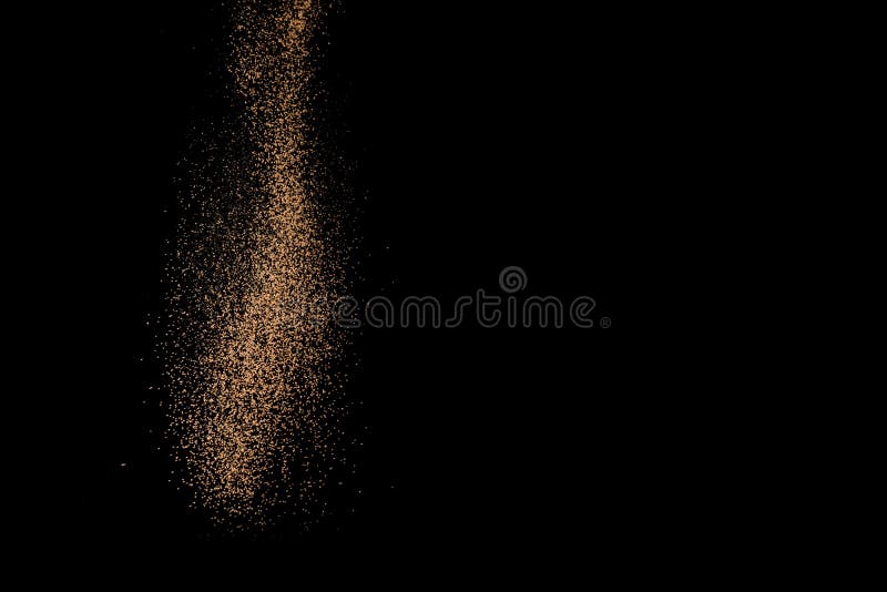 Cocoa Powder Sifting Isolated on Black Background. Chocolate Dust on ...