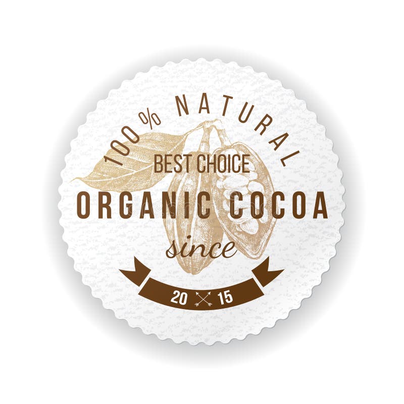 Cocoa Round Label with Type Design Stock Vector - Illustration of ...