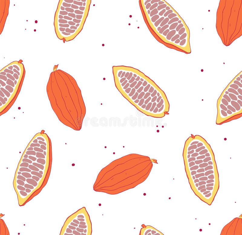Cocoa Seamless Pattern. Tropical Background Stock Illustration ...