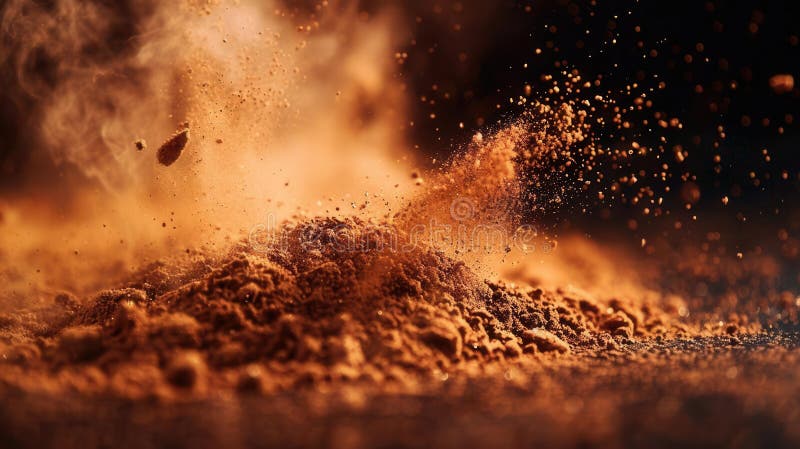 Cocoa and Sugar Particles Explode in Motion, Creating a Sense of ...
