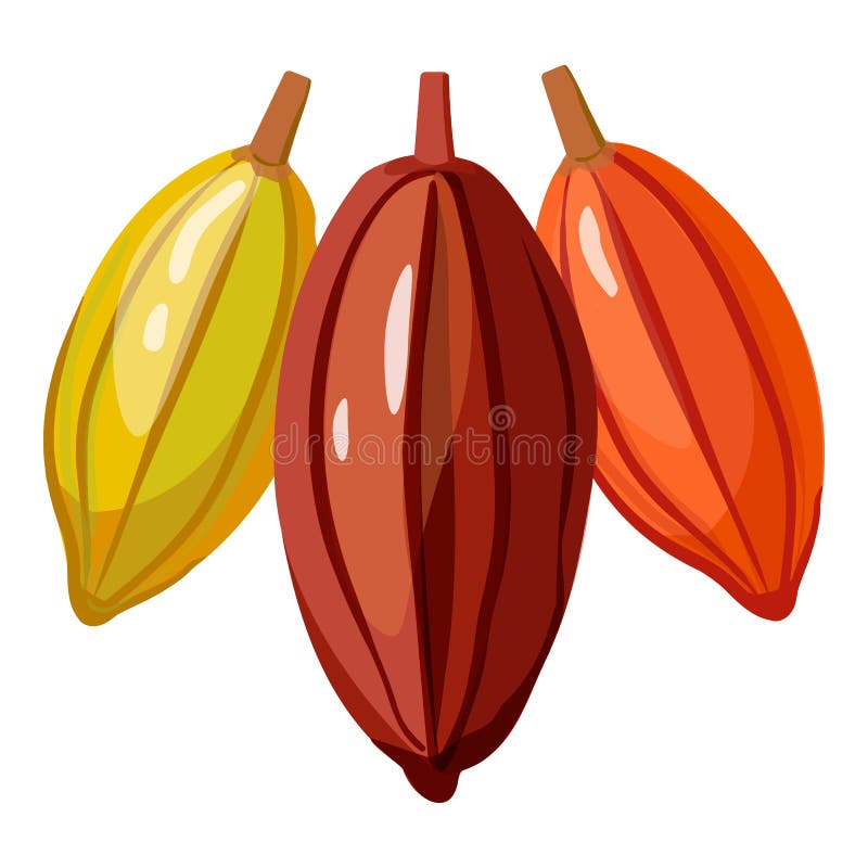 Cocoa Tree Pod Icon Cartoon Vector. Farm Leaf Stock Vector ...