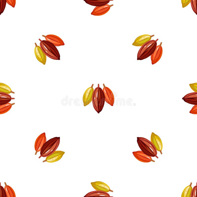 Cocoa Tree Pod Pattern Seamless Vector Stock Vector - Illustration of ...