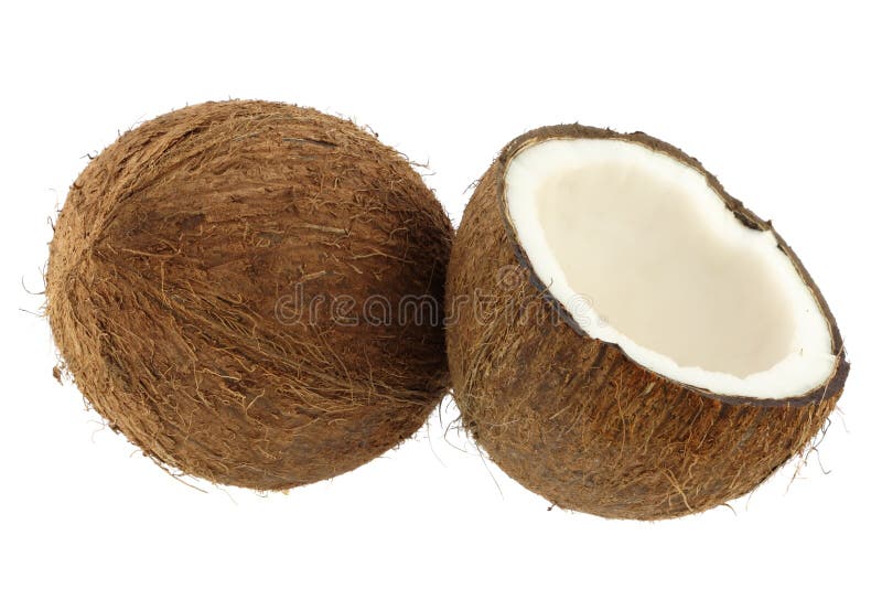 Coconut Split in Half stock image. Image of ripe, exotic - 17927381