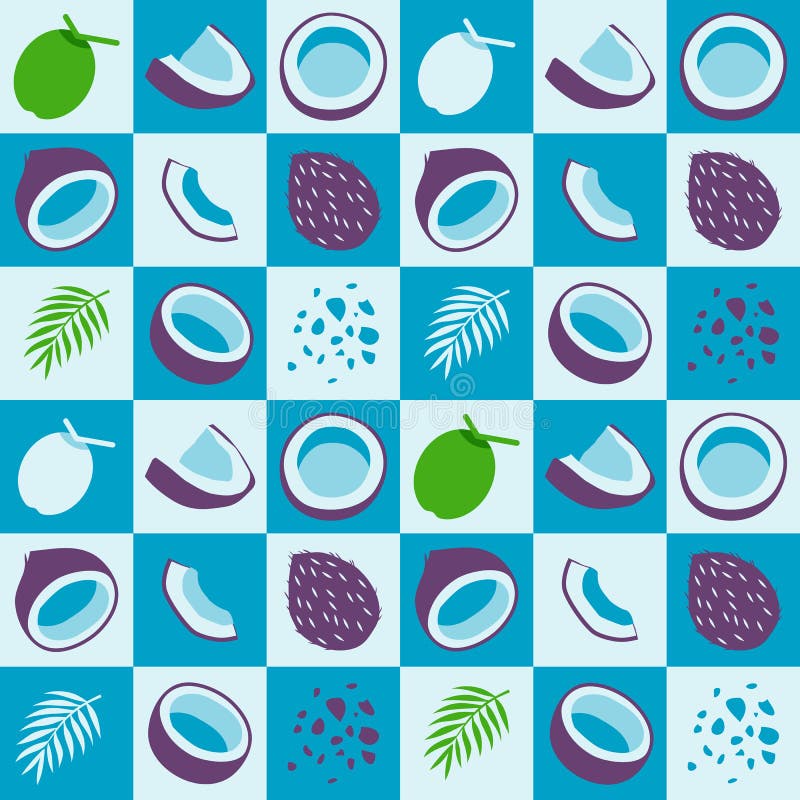 Coconut Abstract Seamless Geometric Vector Pattern for Packaging Design ...