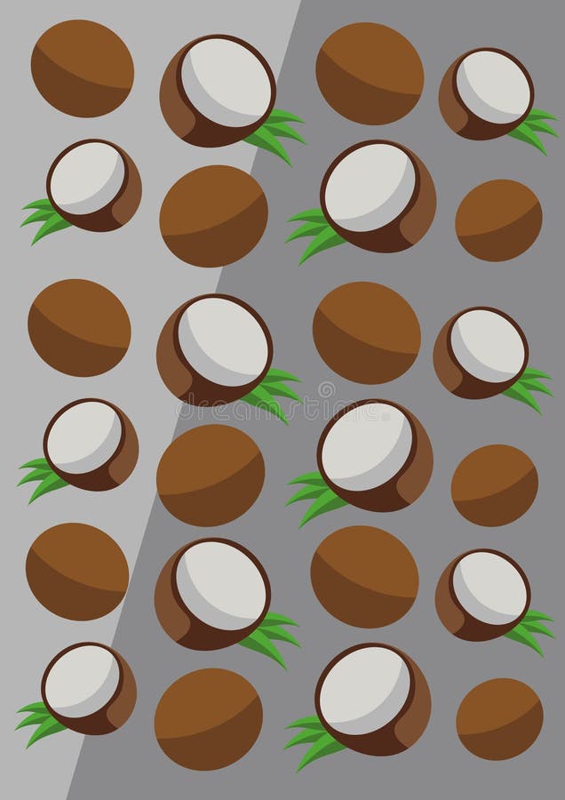 Coconut Background Flat Design Vector Stock Vector - Illustration of ...