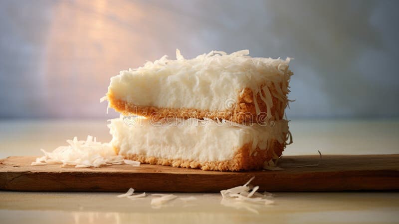 Coconut Bars on a Wooden Board, AI Stock Photo - Image of wooden ...