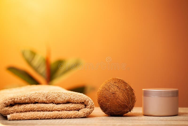 Coconut Based Cosmetics for Facial Skin Care Stock Photo - Image of ...