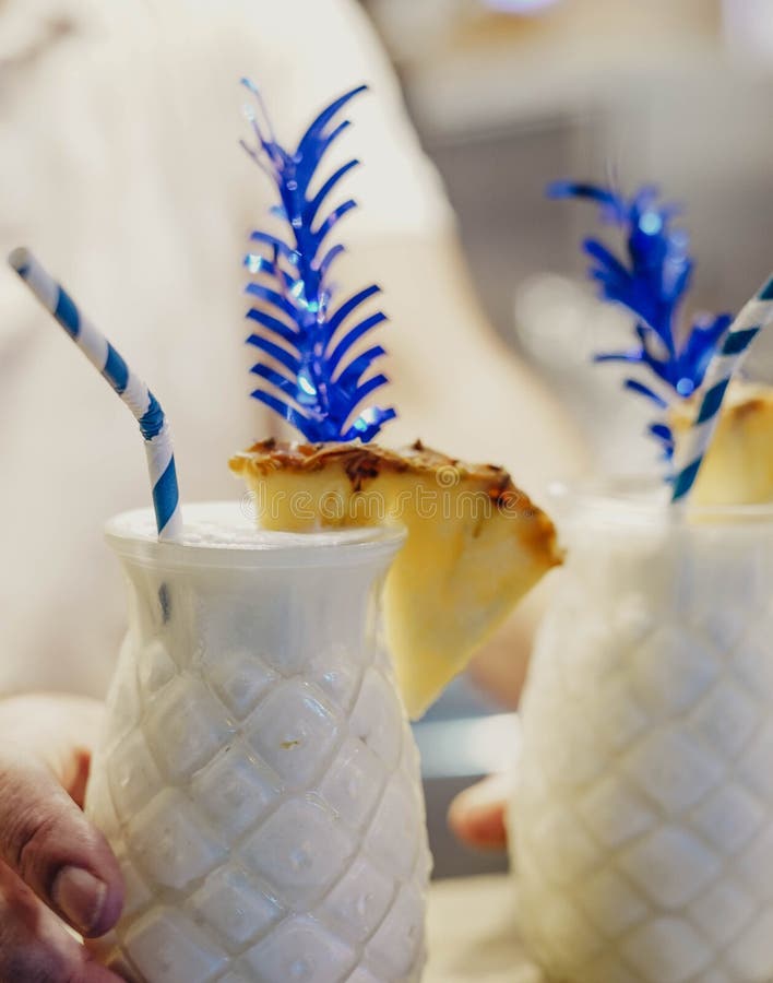 Coconut Batida Cocktail Made with Rum and Pineapple Stock Image - Image ...