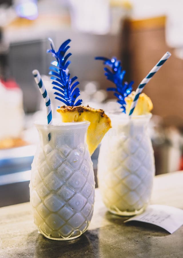 Coconut Batida Cocktail Made with Rum and Pineapple Stock Photo - Image ...