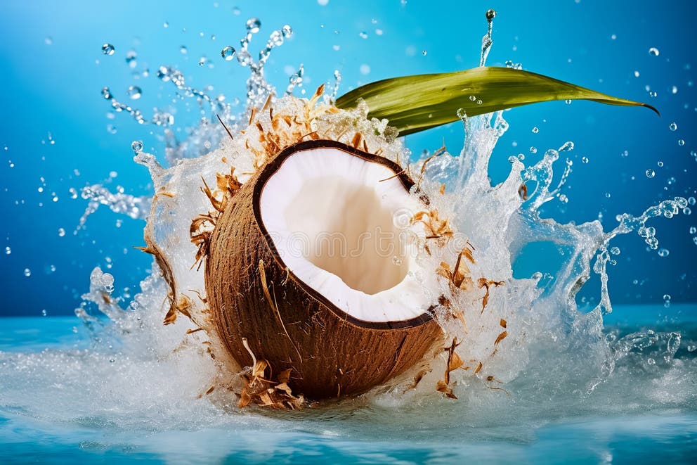 A Coconut is Being Smashed with the Coconut Milk Splashes. Generative ...