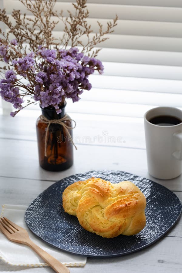 Coconut bread with coffee stock photo. Image of fresh - 225048698