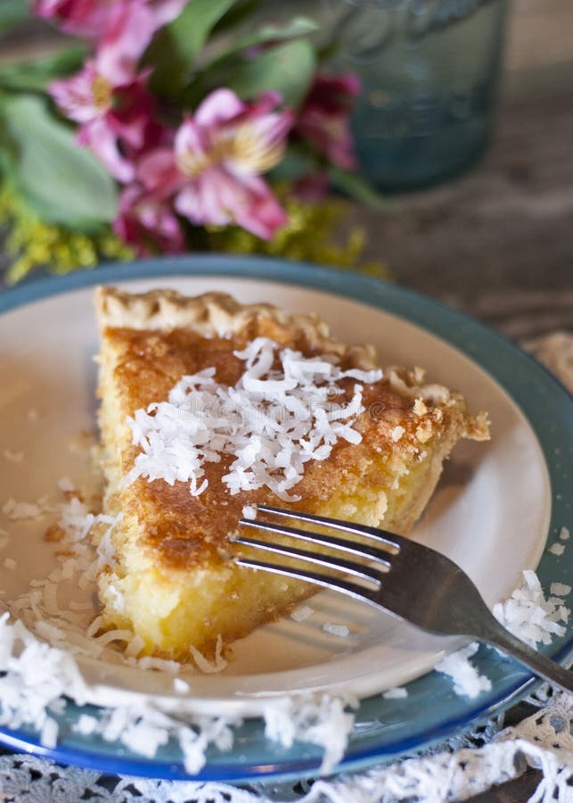Coconut buttermilk Pie stock photo. Image of coconut - 40337132