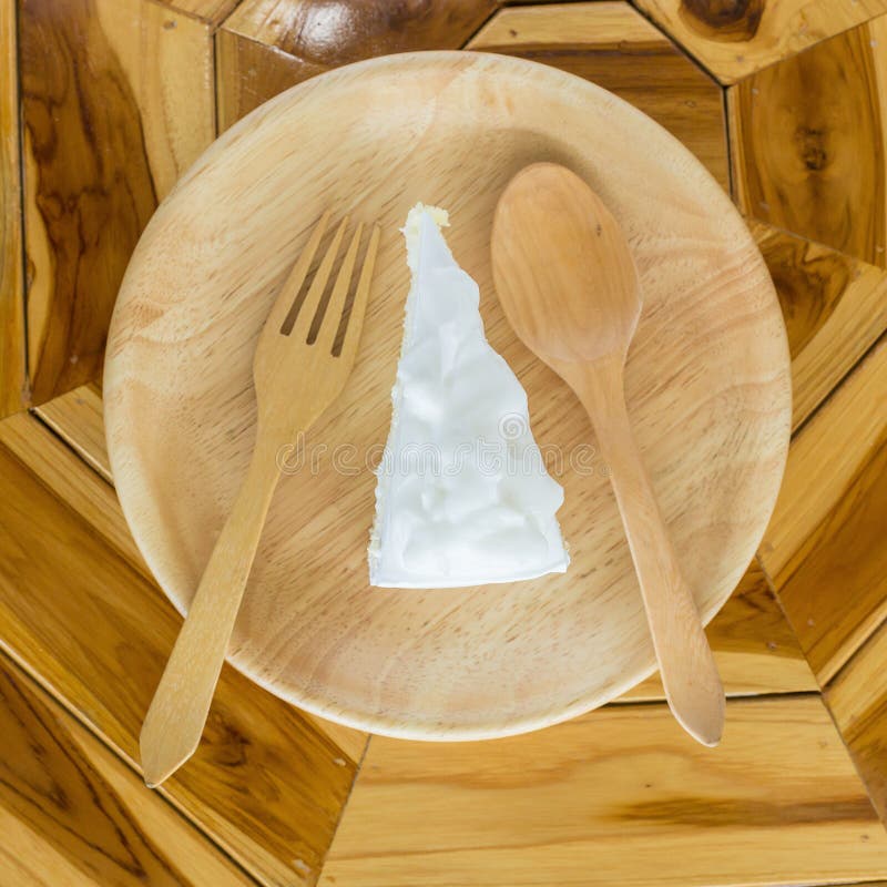 Coconut Cake on Wooden Plate Stock Image - Image of white, delicious ...