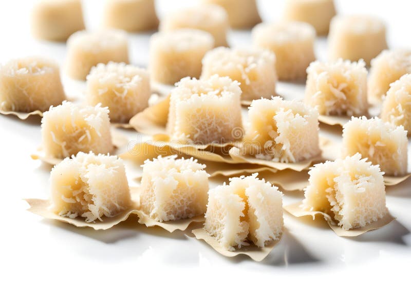 Coconut Candies Isolated on White Stock Illustration - Illustration of ...