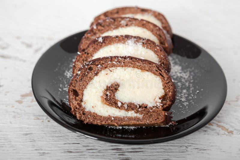 Coconut and Chocolate Rolls Stock Photo - Image of sugar, dessert: 63802062