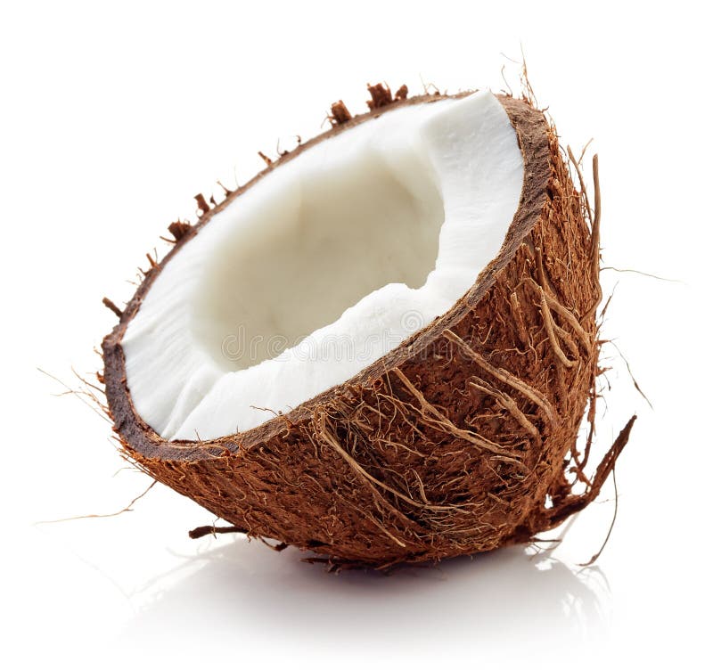 Coconut Close Up Isolated on White Stock Image - Image of coconut ...