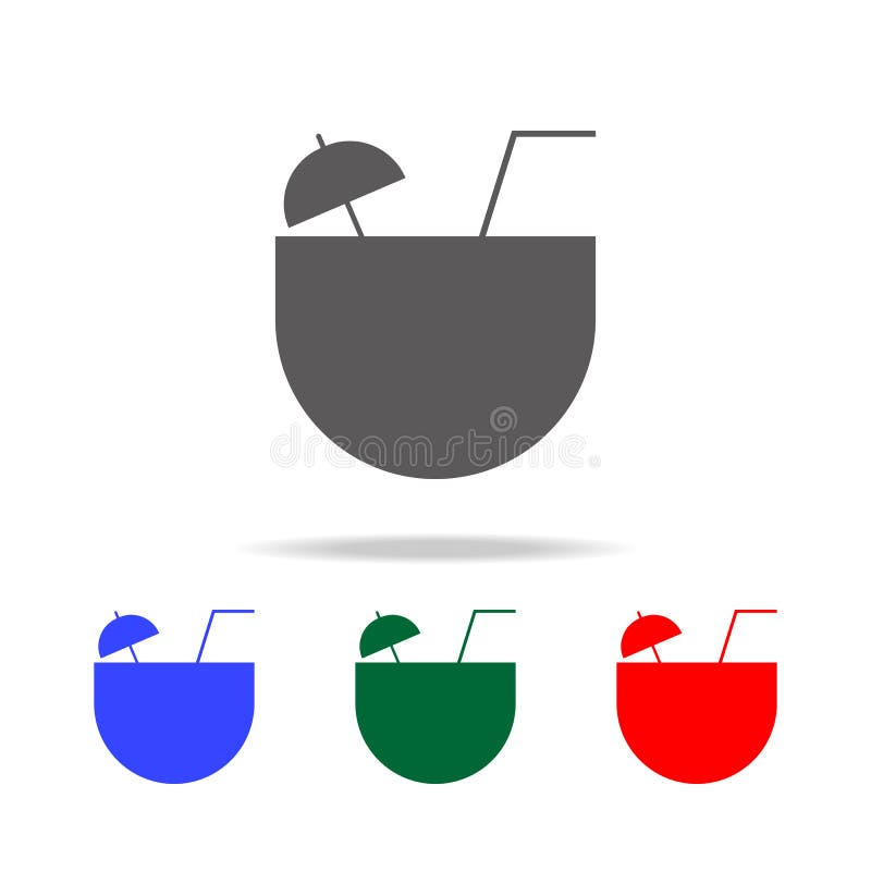 Coconut Cocktail Icon. Elements in Multi Colored Icons for Mobile ...