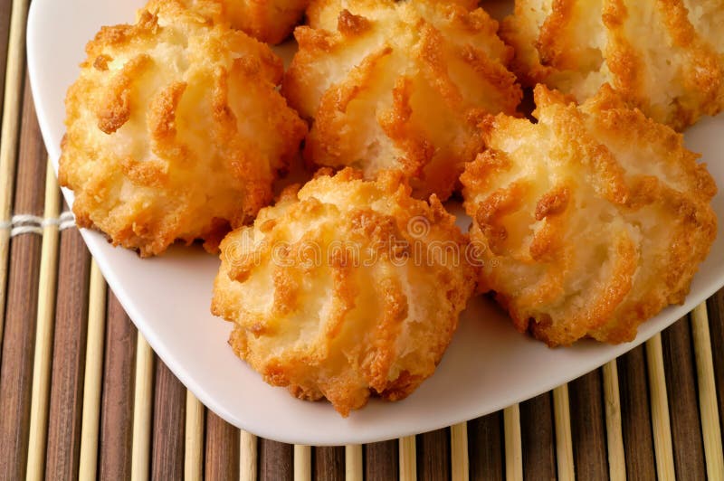 Coconut cookies stock photo. Image of closeup, bamboo - 1990628