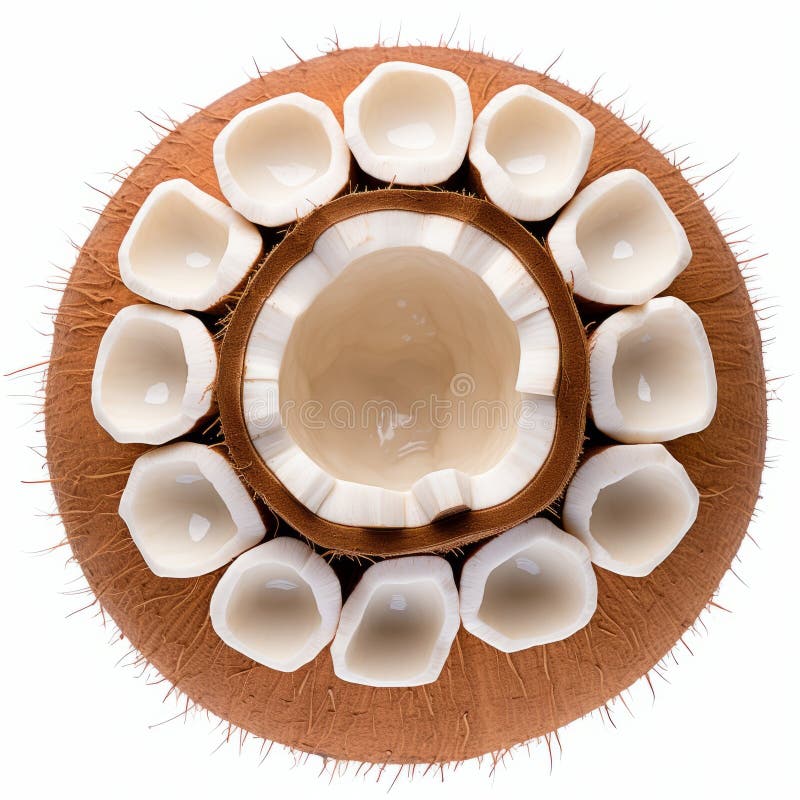 Coconut Crown: a Visual Symphony of Nature S Bounty Stock Illustration ...