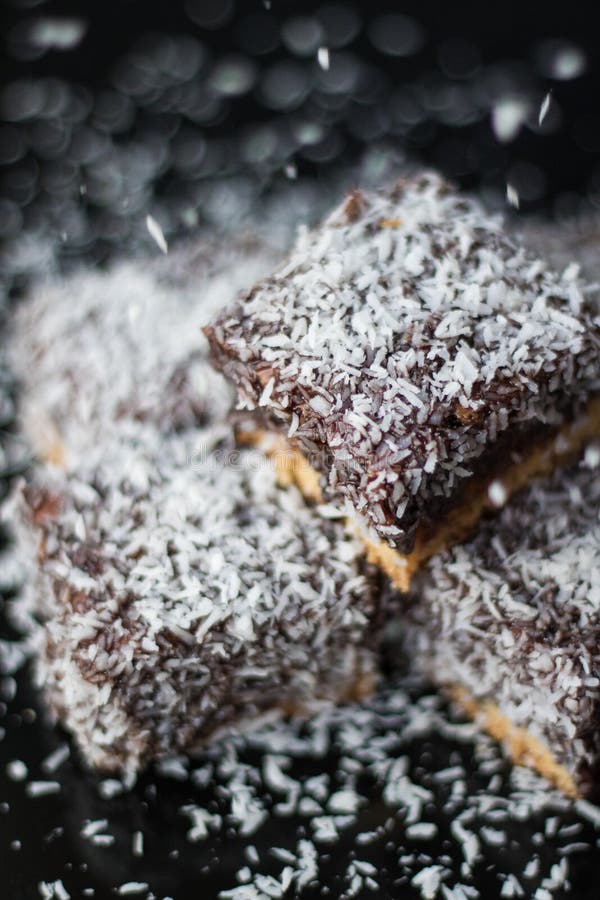 Coconut Cube Sweets with Chocolate Stock Image - Image of traditional ...