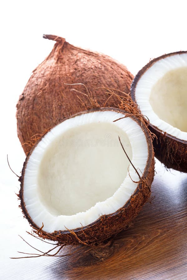 Coconut cut in half stock image. Image of fruit, open - 41420911