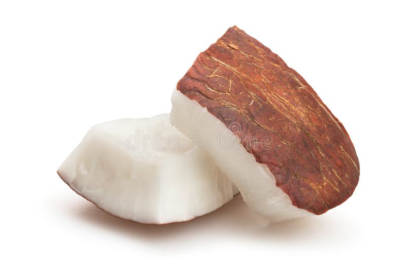 Coconut. Pieces Isolated on a White Stock Photo - Image of sweet ...