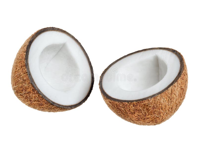 Coconut Cutted in Half Isolated on White Background Stock Photo - Image ...