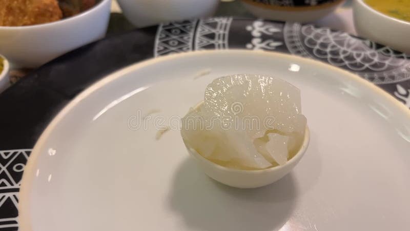 Coconut or Daab Pudding Served in a Bengali Restaurant in Kolkata Stock ...