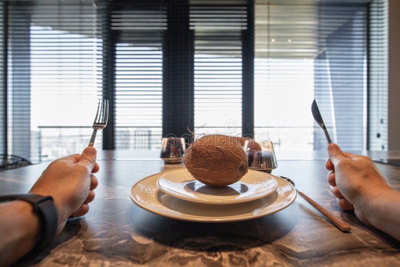 Coconut diet for breakfast stock photo. Image of juicy - 162159176