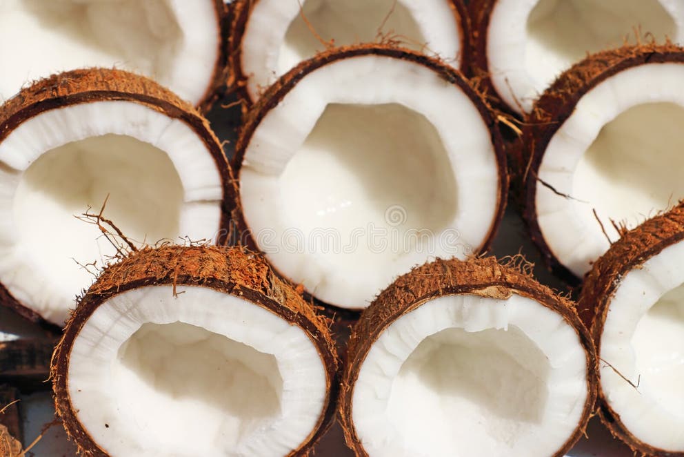 Coconut Display on a Stall in India Stock Photo - Image of trade ...