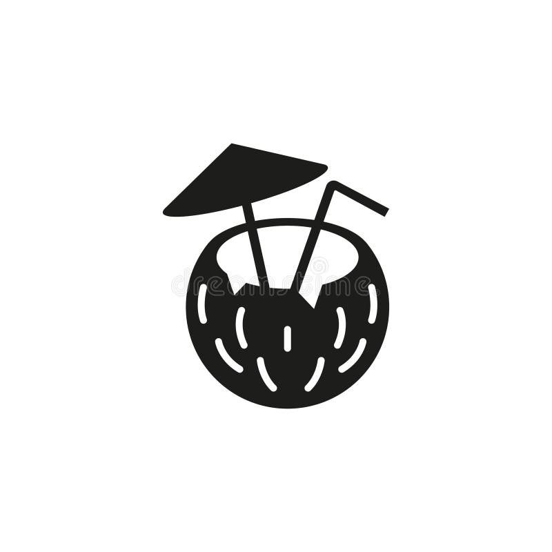 Coconut Drink Icon stock vector. Illustration of holiday - 380258398