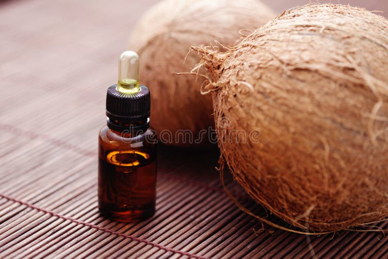 Coconut essential oil stock image. Image of treatment - 40910761