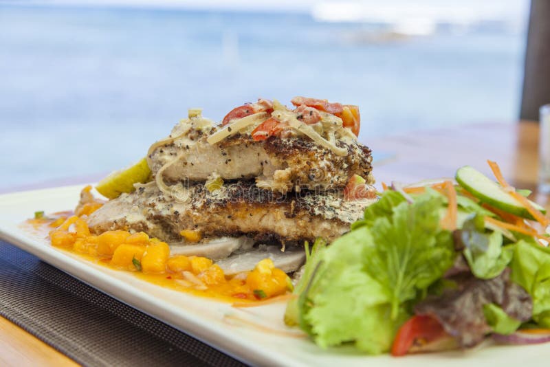 Coconut fish stock photo. Image of grilled, healthy, ocean - 45444616