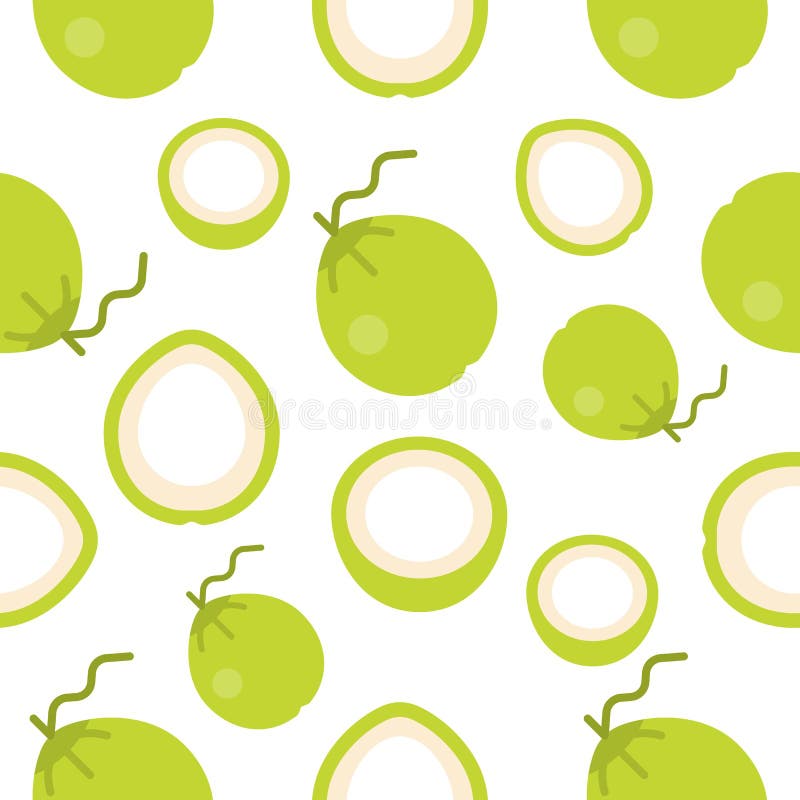 Coconut Flat Design Seamless Pattern for Wallpaper or Wrapping P Stock ...