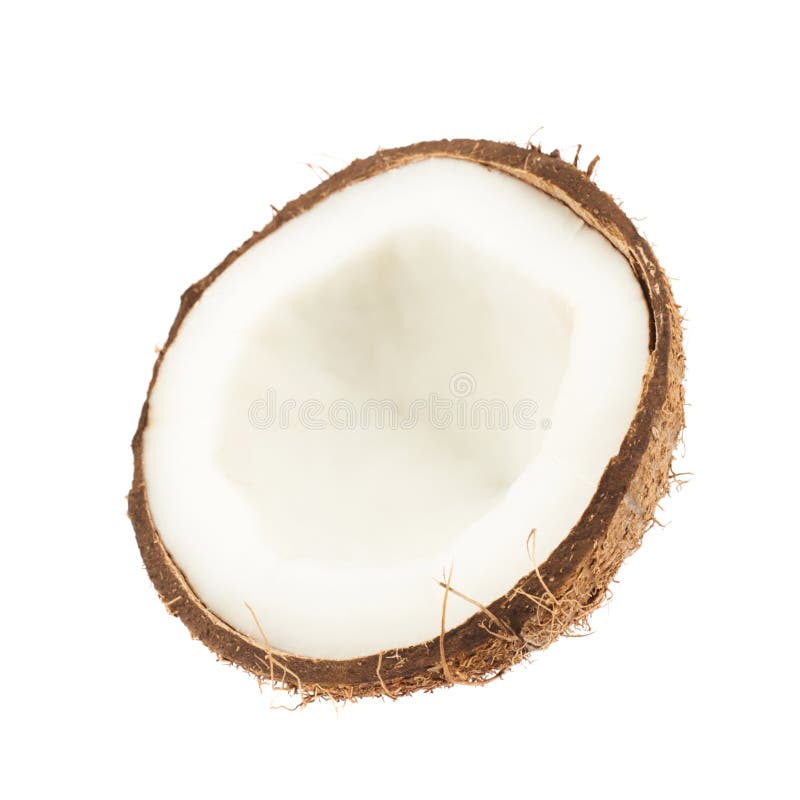 Coconut Fruit Shell Cut in Half Stock Photo - Image of break, gourmet ...
