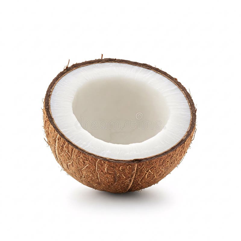Coconut Half Isolated on a White Background Stock Photo - Image of ...