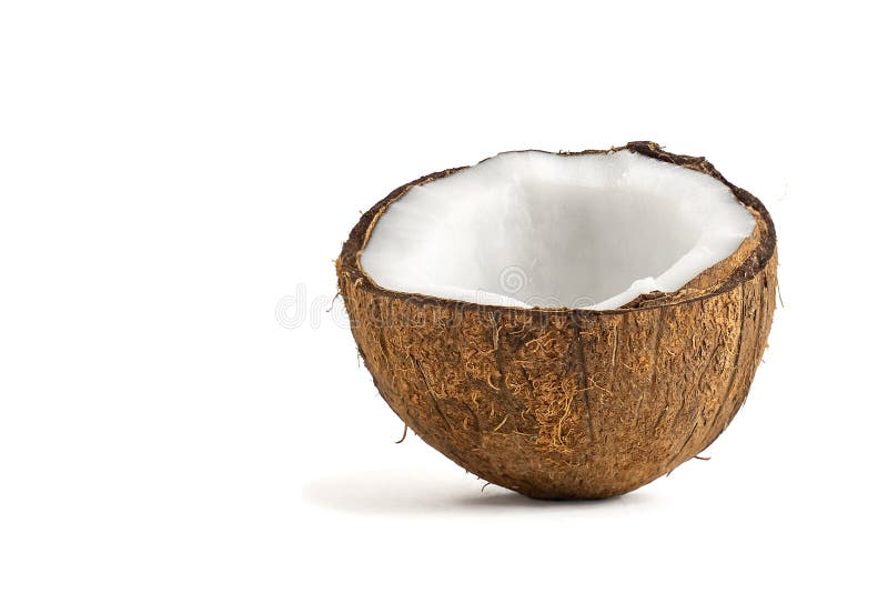 Coconut. Half Isolated on White Background Stock Photo - Image of food ...
