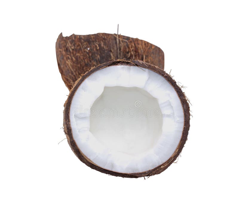 Coconut. Half Coconut Isolated on White Background Stock Photo - Image ...