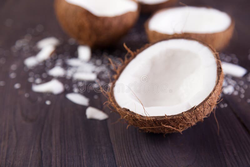 Coconut halves with shell stock photo. Image of food - 77146230