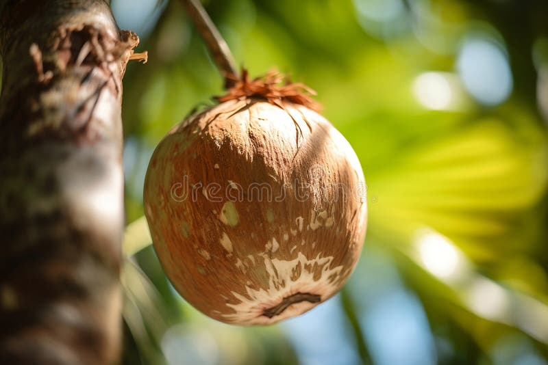 Coconut Hanging on Tree. Generative AI Stock Photo - Image of exotic ...