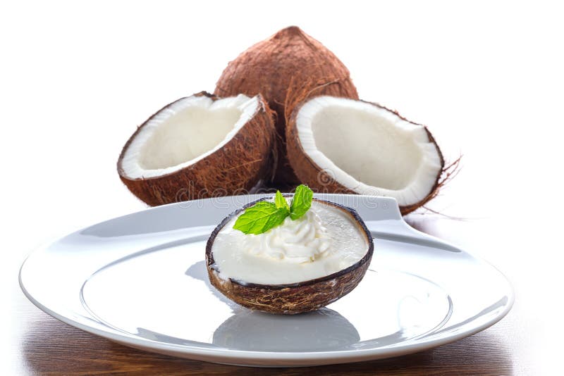 Coconut ice cream stock image. Image of creamy, gourmet - 41421101