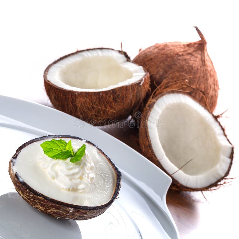 Coconut ice cream stock image. Image of creme, freshness - 41421109