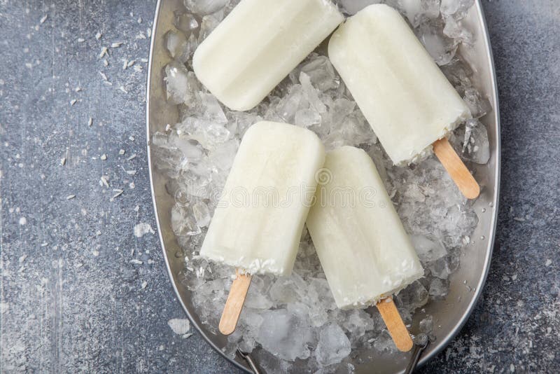 Coconut Ice Cream Popsicles Stock Photo - Image of brunch, diet: 175639238