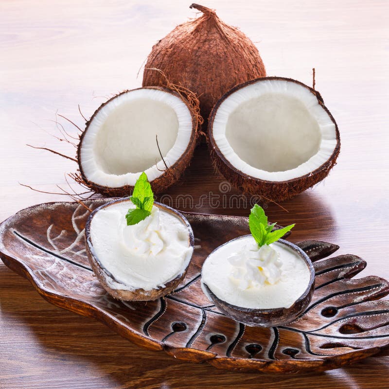 Coconut ice creams stock image. Image of food, closeup - 41420957