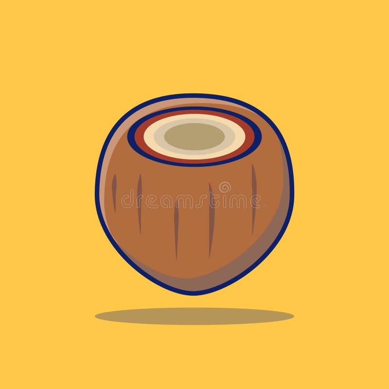 Coconut Icon Illustration Fruit Object Clipart Coconut Stock Vector ...