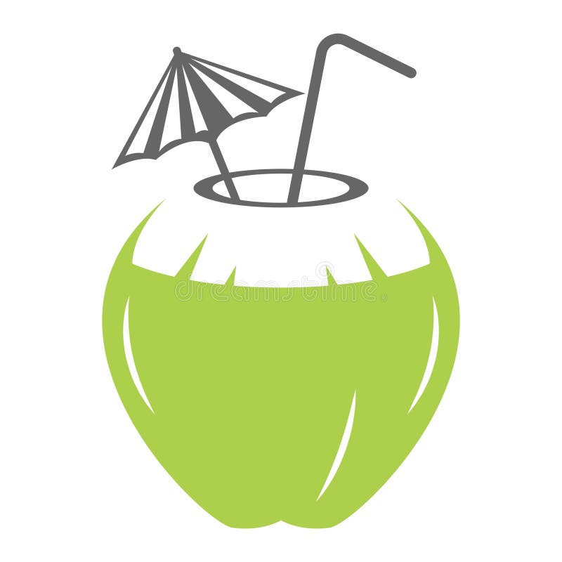 Coconut icon logo design stock vector. Illustration of drink - 274197907