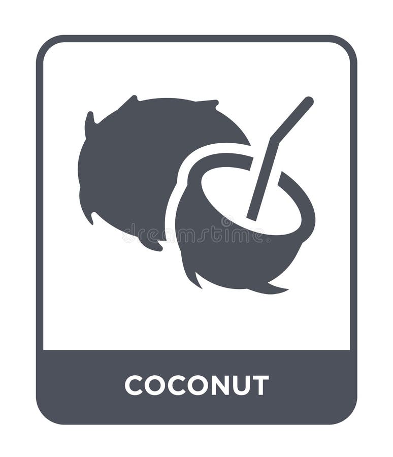 Coconut Icon in Trendy Design Style. Coconut Icon Isolated on White ...